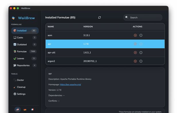 WailBrew: Minimalistic Homebrew GUI made with Go, Wails and React ...