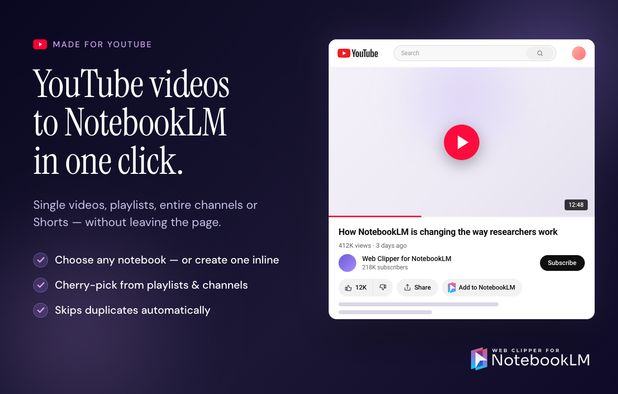 Web Clipper for NotebookLM: Your ultimate NotebookLM companion: saves ...