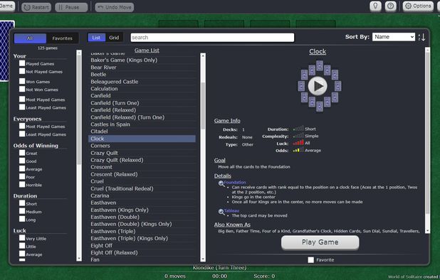 World of Solitaire: Has over 100 solitaire games | AlternativeTo