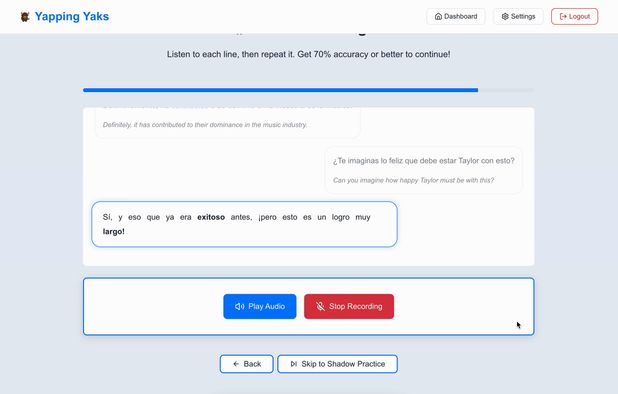 Yapping Yaks: AI speaking practice for intermediate language learners ...