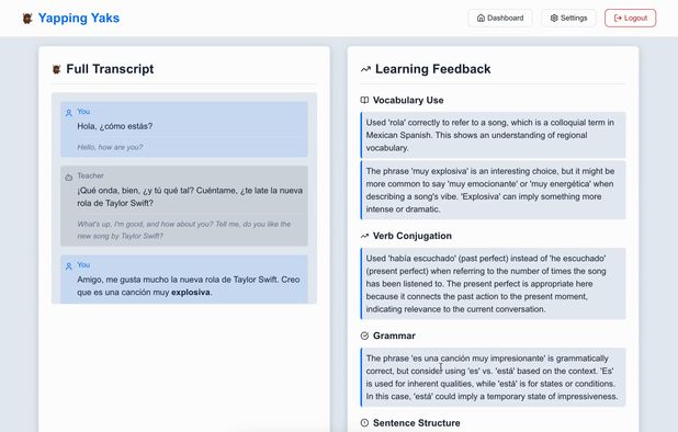Yapping Yaks: AI speaking practice for intermediate language learners ...